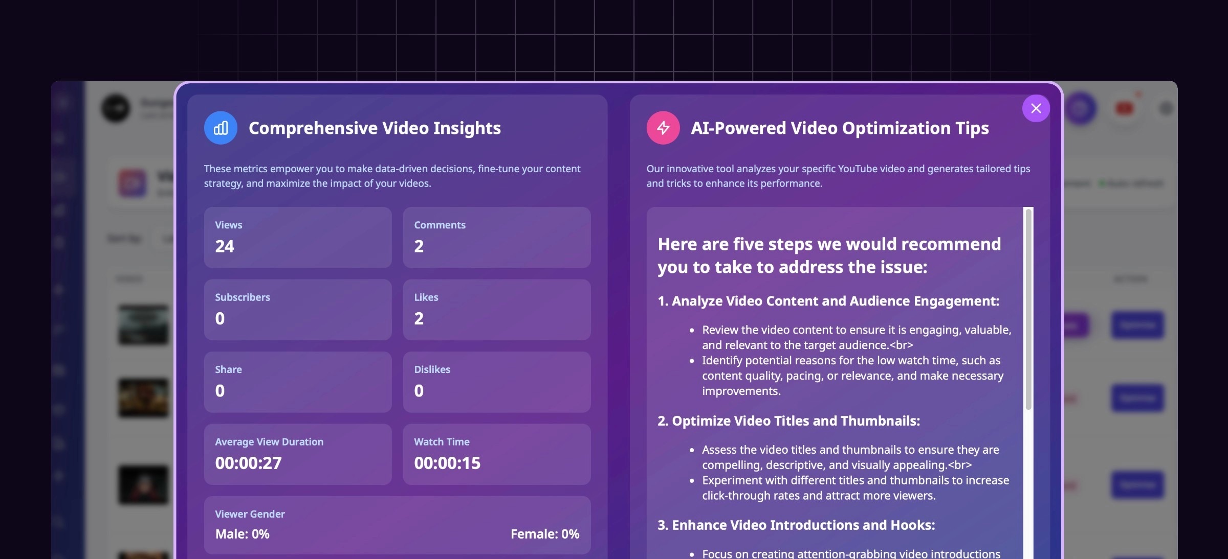 YtubeboosterPro - YouTube Video Optimization & Analytics Tool